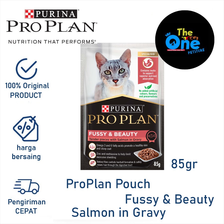 Jual Proplan Adult Pouch Derma Plus Makanan Basah Kucing Fussy Beauty ...