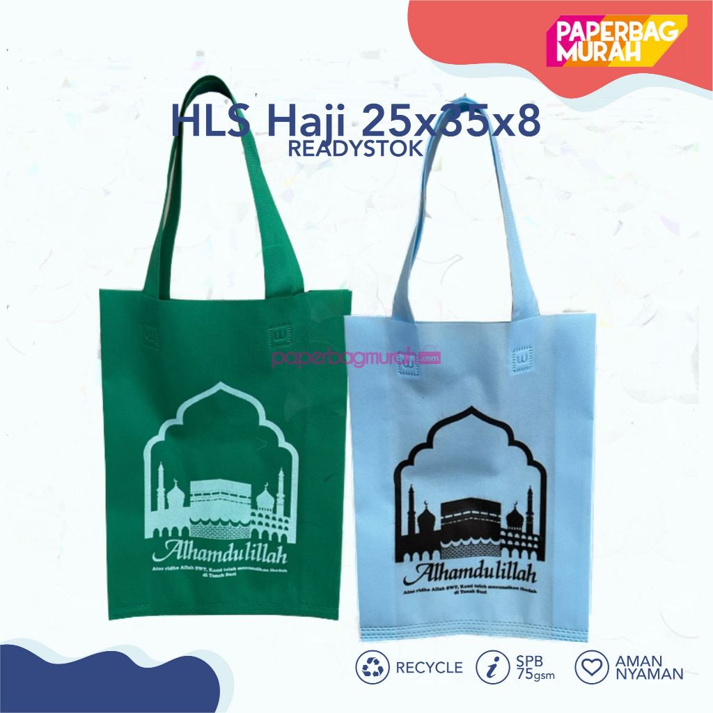 Jual Tas Furing Spunbond Haji Alhamdulillah 35x25x8, 40x30x8 Tas Oleh ...