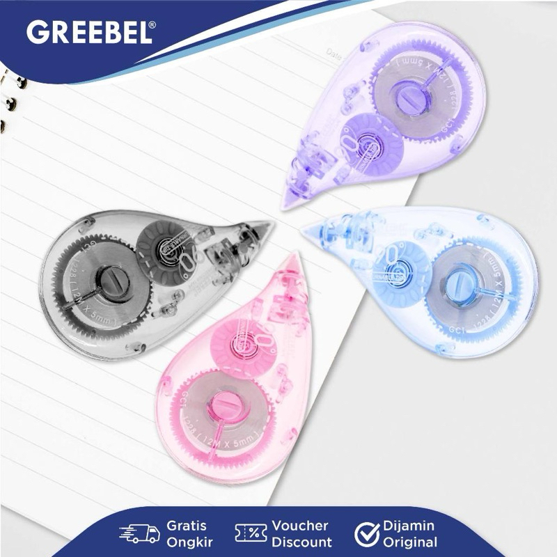 Jual GREEBEL Correction Tape GCT-1228 Pastel Lucu / Tip-ex Kertas Roll ...