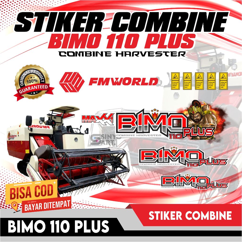 Jual Stiker Combine Bimo 110+ - Stiker Full Combine Harvester | Shopee Indonesia
