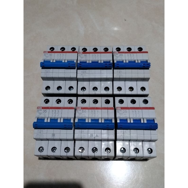 Jual mcb abb tipe SH201 3 phas asli pln 10A 16A 25A 50A 63A barang ...