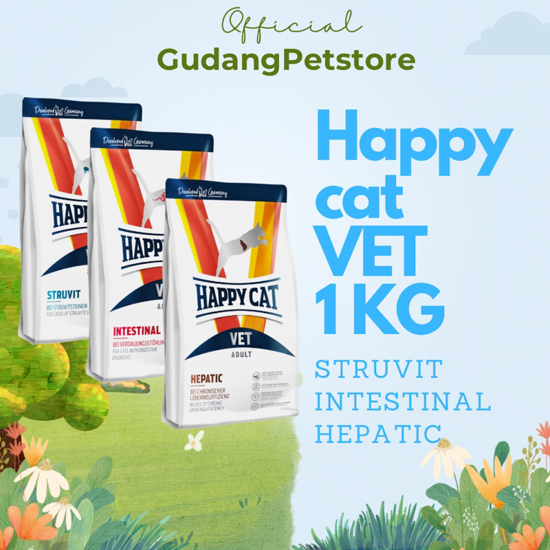 Jual HAPPY CAT VET 1 KG Struvit | Intestinal | Hepatic Makanan Terapi ...