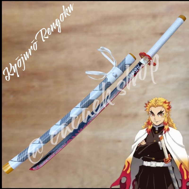 Jual Pedang kayu rengoku cosplay kimetsu no yaiba | Shopee Indonesia