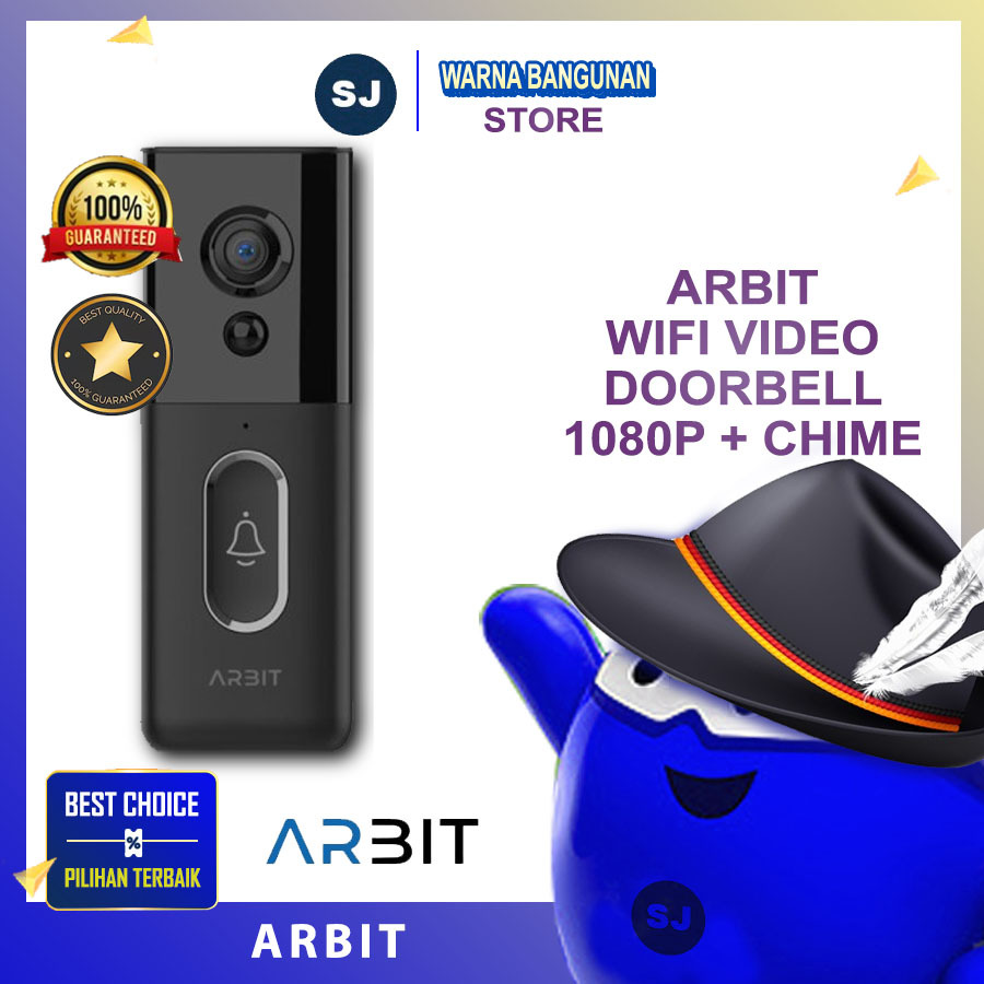 Jual ARBIT - Smart Home Wifi Video Doorbell 1080p Audio TUYA - Hitam ...