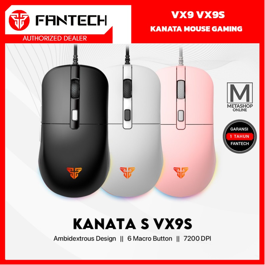 Jual Fantech VX9 / VX9S Kanata RGB Gaming Mouse FantechVX9 Ambidextrous | Shopee Indonesia