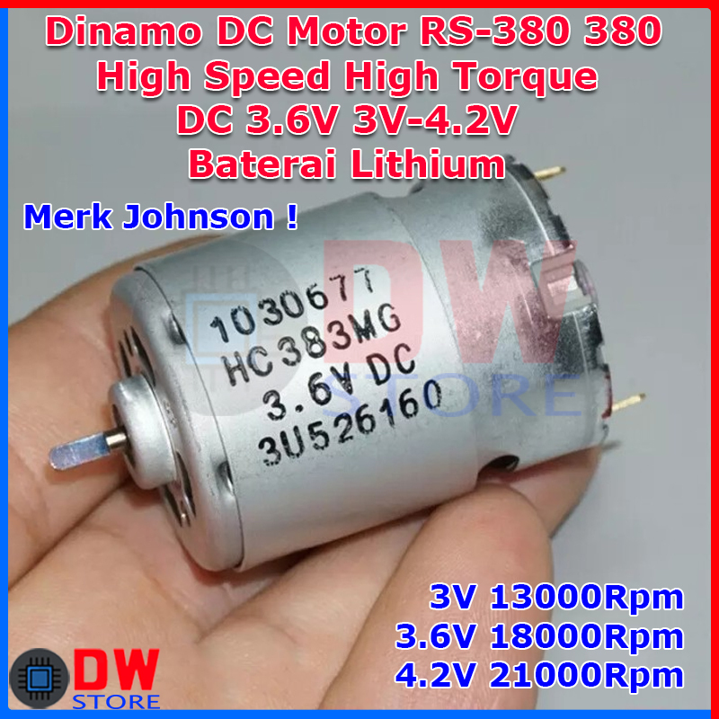 Jual Dinamo DC Motor RS380 RS 380 DC 3.6V High Speed RPM High Torque ...