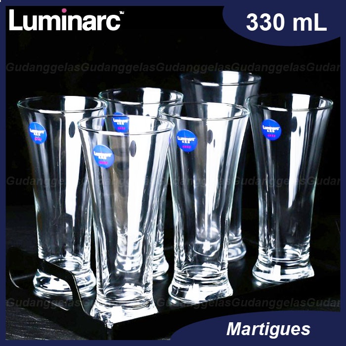 Jual 1 SET 6 PCS LUMINARC GELAS PILSNER/LUMINARC GELAS JUS/GELAS ...