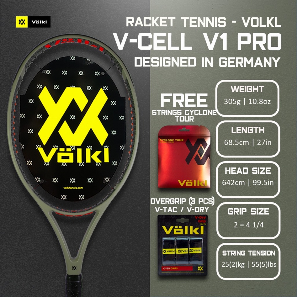 Jual Raket Tenis Tennis Volkl VCell V1 Pro String Volkl Cyclone Tour Original | Shopee Indonesia
