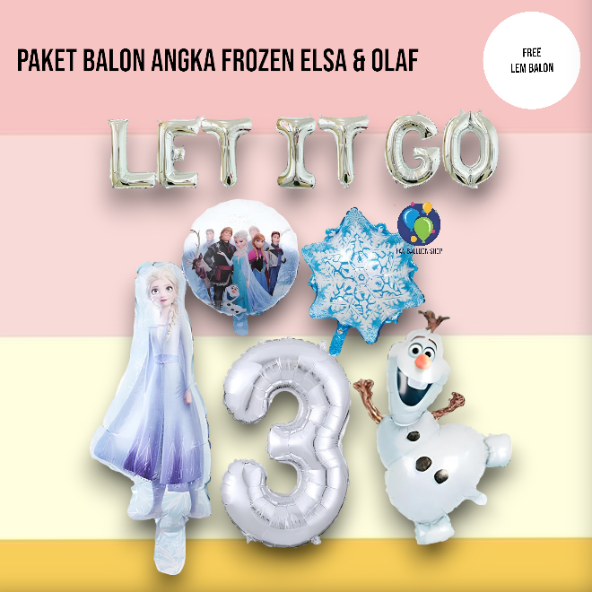Jual Paket Balon Frozen Birthday Party Angka / Set Dekorasi Ulang Tahun ...
