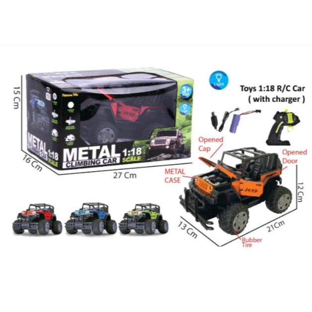 Jual WTBS MAINAN ANAK MOBIL REMOTE CONTROL RC JEEP METAL SCALE 1:18 RC ...