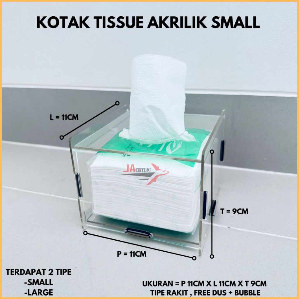 Jual Kotak Tissue Acyrilic / Akrilik - Box Tempat Kotak Tisu Bening ...