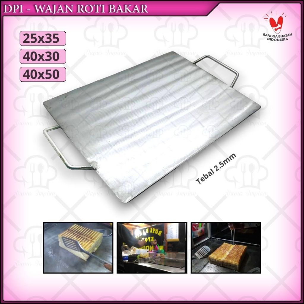Jual Wajan Loyang Datar Untuk Kebab Roti Bakar Burger roti Bahan Baja ...
