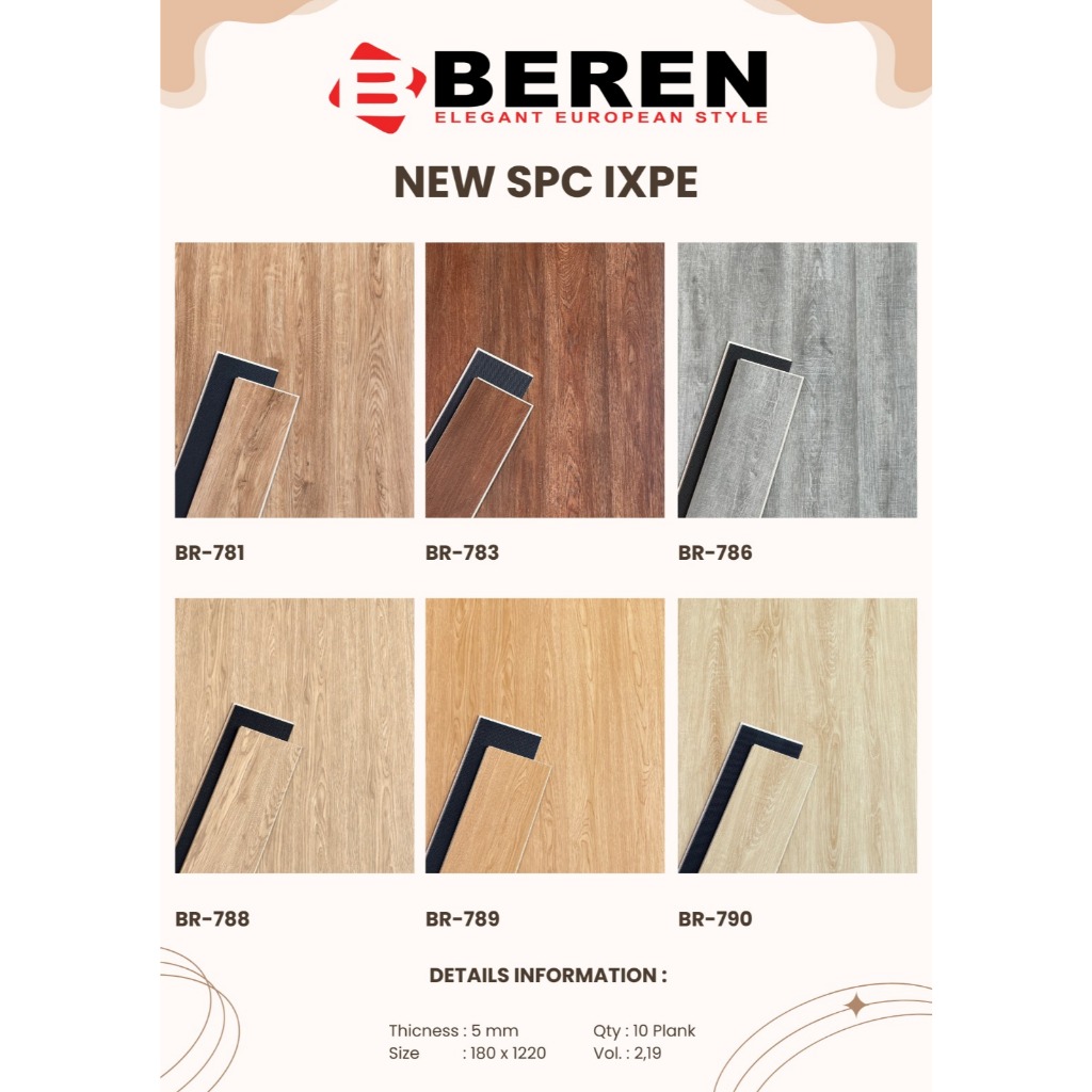 Jual Lantai SPC Flooring Motif Kayu Tebal 5mm | Flooring SPC Lantai | BEREN FLOOR | Shopee Indonesia