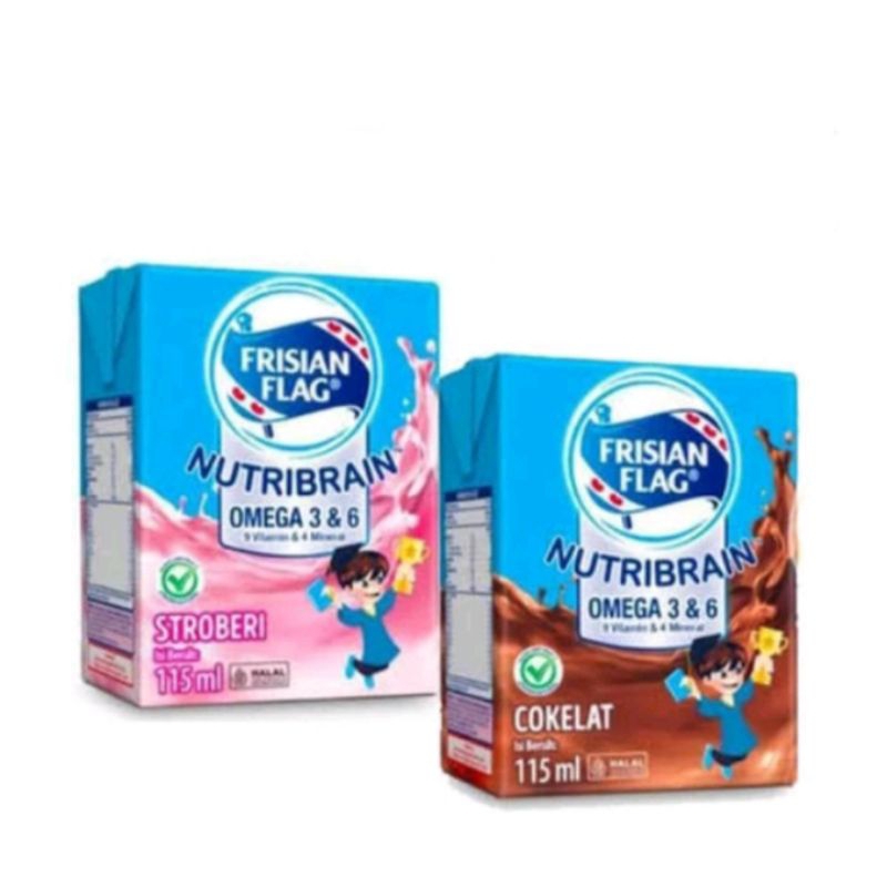 Jual Frisian Flag UHT 115ml Nutribrain Coklat Strawberry Bendera Kids | Shopee Indonesia