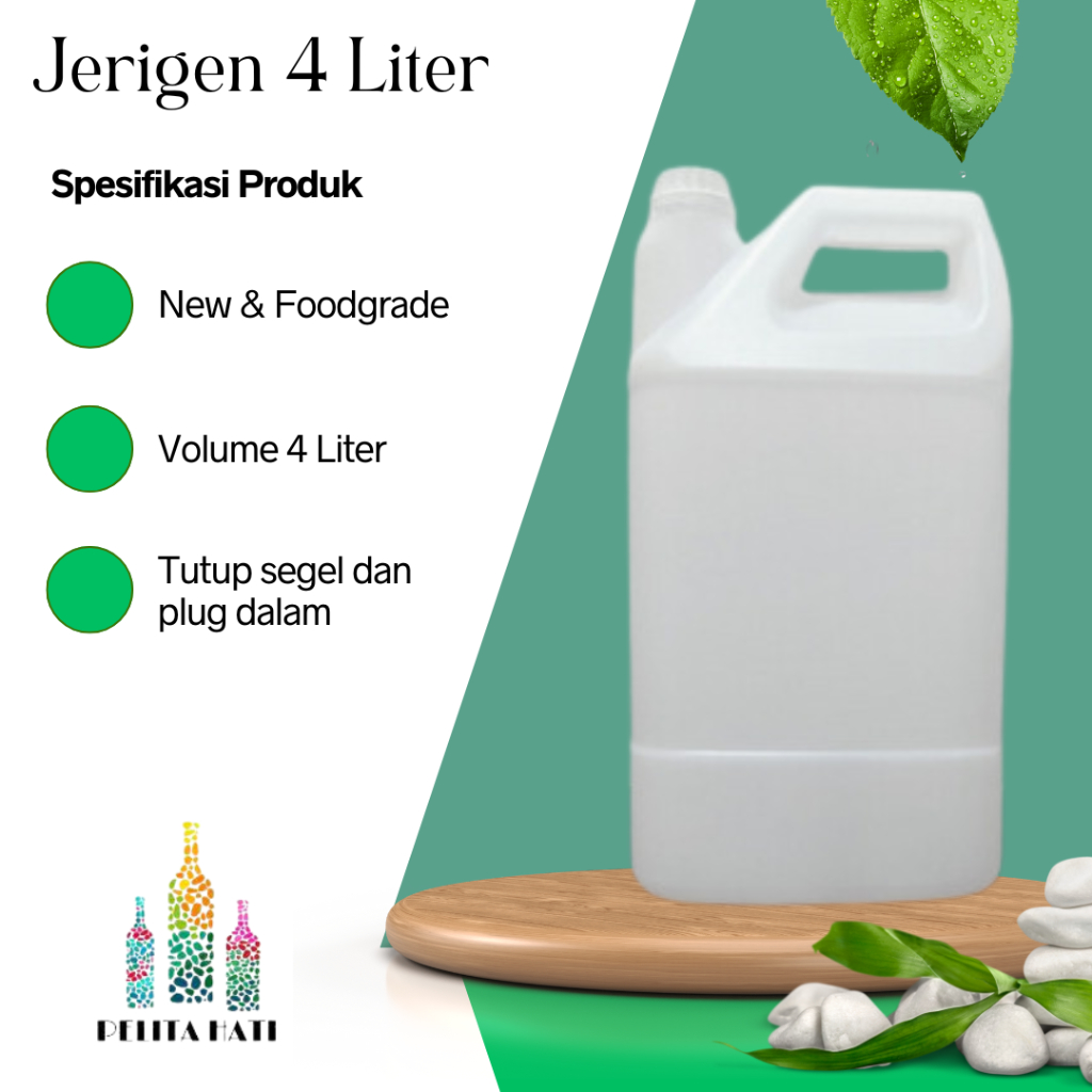 Jual BOTOL JERIGEN 4 LITER HDPE BARU TUTUP SEGEL | Shopee Indonesia