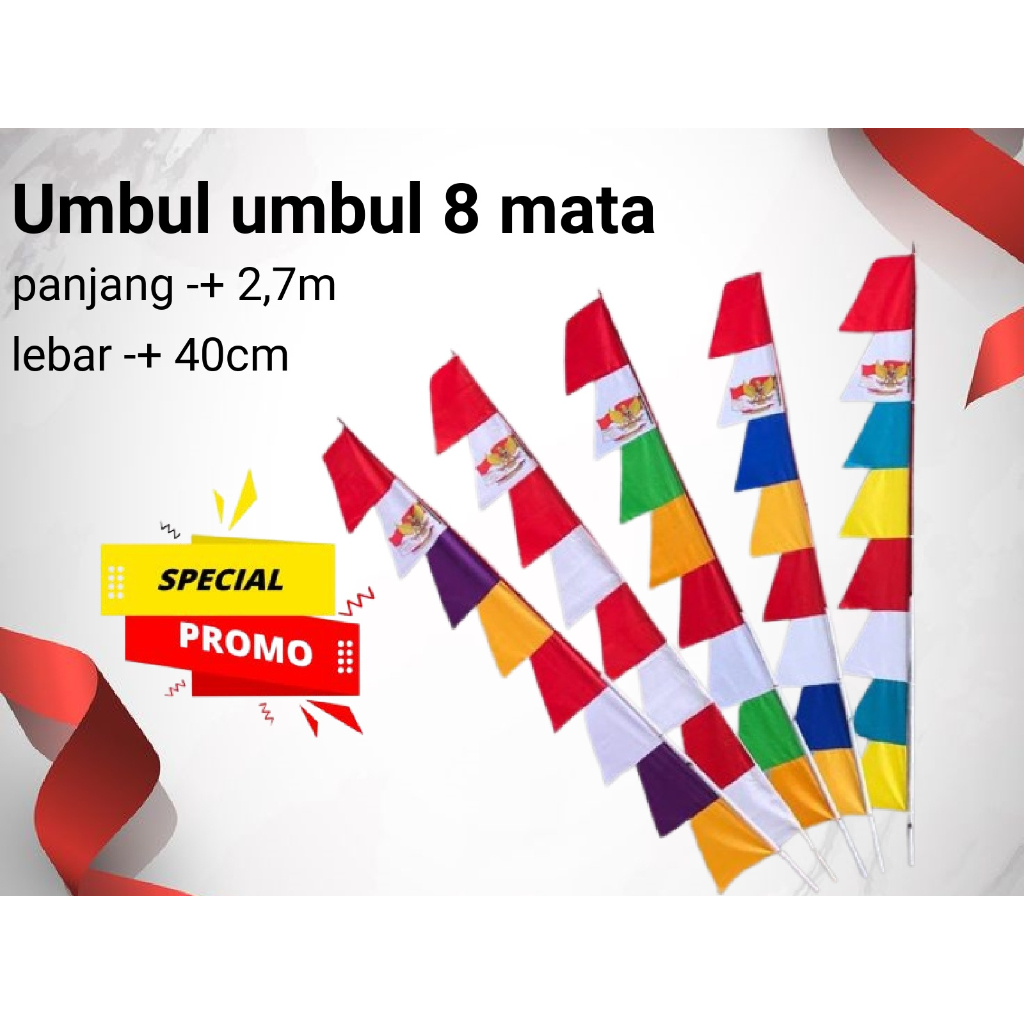 Jual UMBUL UMBUL 20PCS UMBUL UMBUL 8 MATA Perlengkapan HUT RI Perlengkapan Kemerdekaan indonesia ...