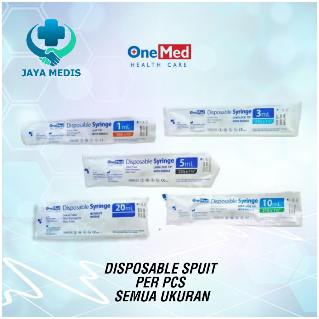 Jual Spuit 3cc Syringe Onemed jarum suntik 3cc, 5cc, 1cc, dan 10cc ...