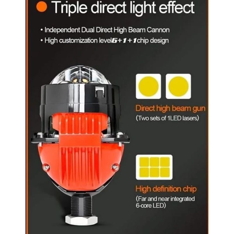 Jual LAMPU PROJECTOR BILED EMPEROR GEN 2 2.5 INCH DOBLE LASER BLUE LENS ...