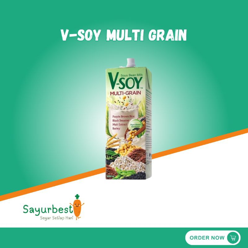 Jual V-Soy Soya Bean Milk Multi Grain 1 Liter | Shopee Indonesia