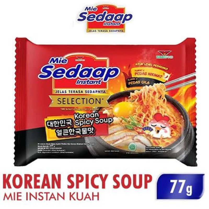 Jual Sedaap Mie Instant Korean Spicy Soup 77 Gram | Shopee Indonesia