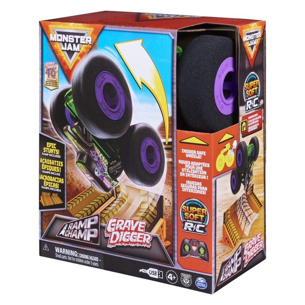 Jual Monster Jam Official Ramp Champ Grave Digger Indoor Super Soft ...