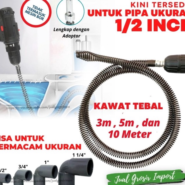 Jual Big Sale Alat Pembersih Pipa Mampet Pipe Cleaner Kawat Dengan ...