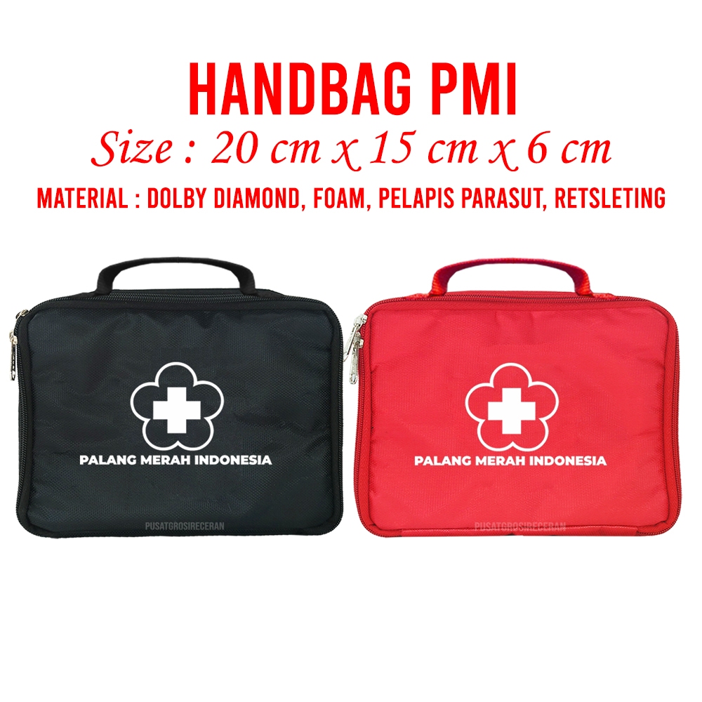 Jual Handbag Medis PMI Tas Medis P3K Obat Pouch Travel Hand Bag First ...