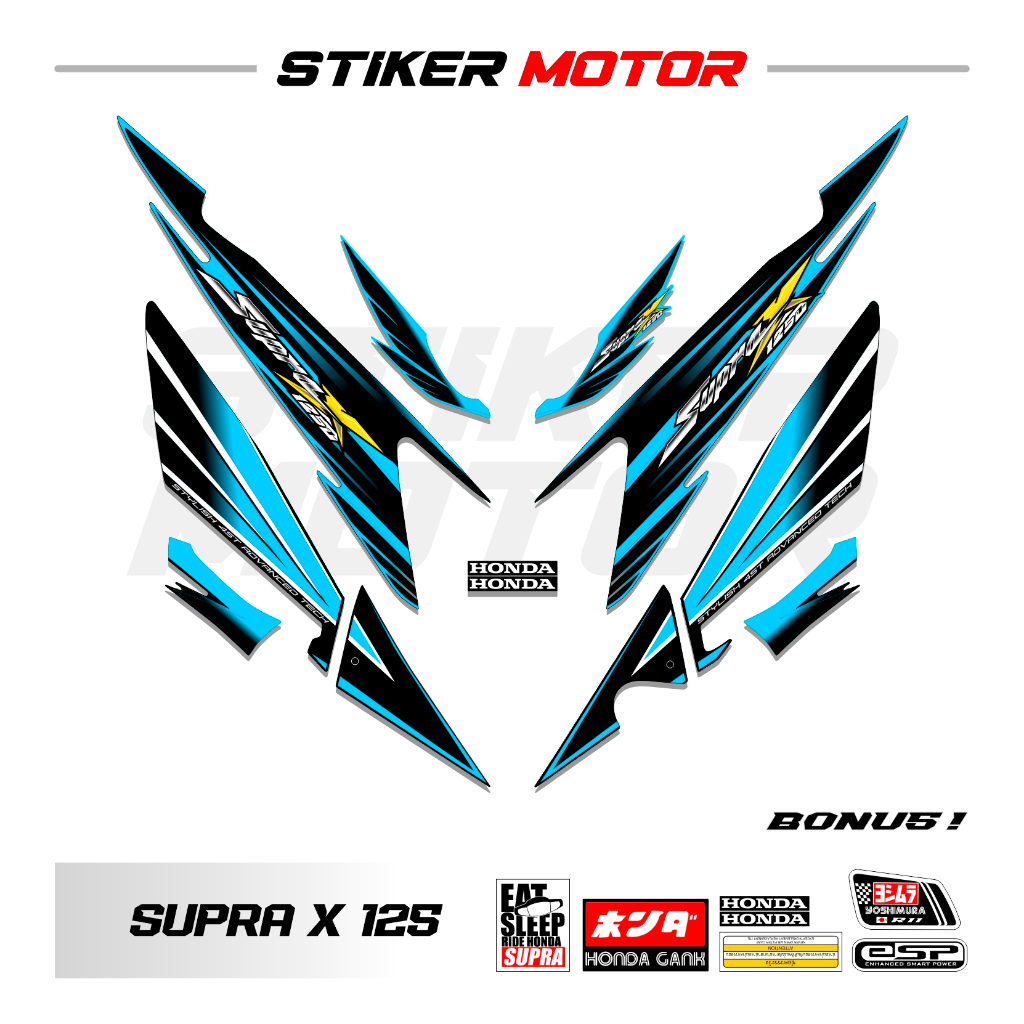 Jual SP59 Striping Stiker Supra X 125 D Old Variasi Simpel Garis ...