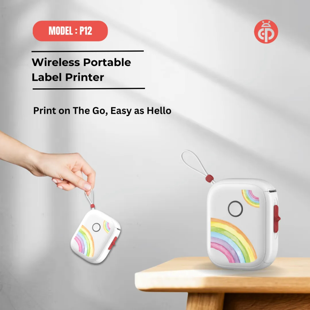 Jual MINI BLUETOOTH PORTABLE PRINTER LABEL THERMAL P12 | Shopee Indonesia