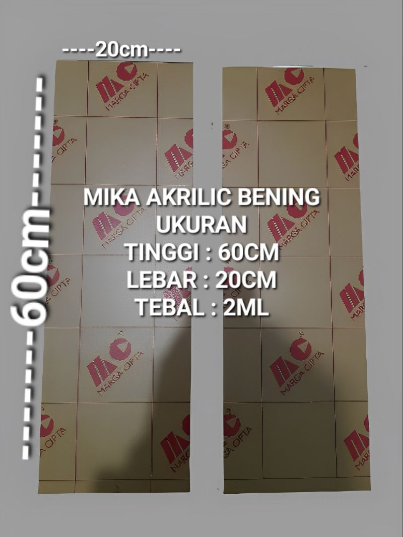 Jual Mika Akrilik bening lembaran ukuran panjang 60cm lebar 20cm tebal 2mm | Shopee Indonesia