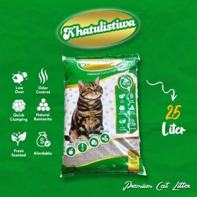 Jual Pasir Kucing Premium Khatulistiwa 25 Liter Wangi Apel | Shopee ...