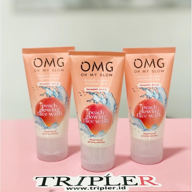 Jual OMG Oh My Glow Peach Glowing Face Wash Untuk Semua Jenis Kulit 50 ...
