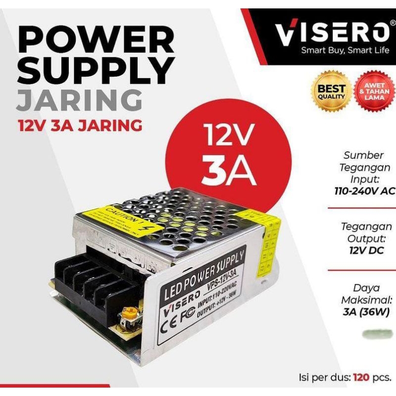 Jual Adaptor 3A 12V Switching Alu Visero / Power Supply | Shopee Indonesia