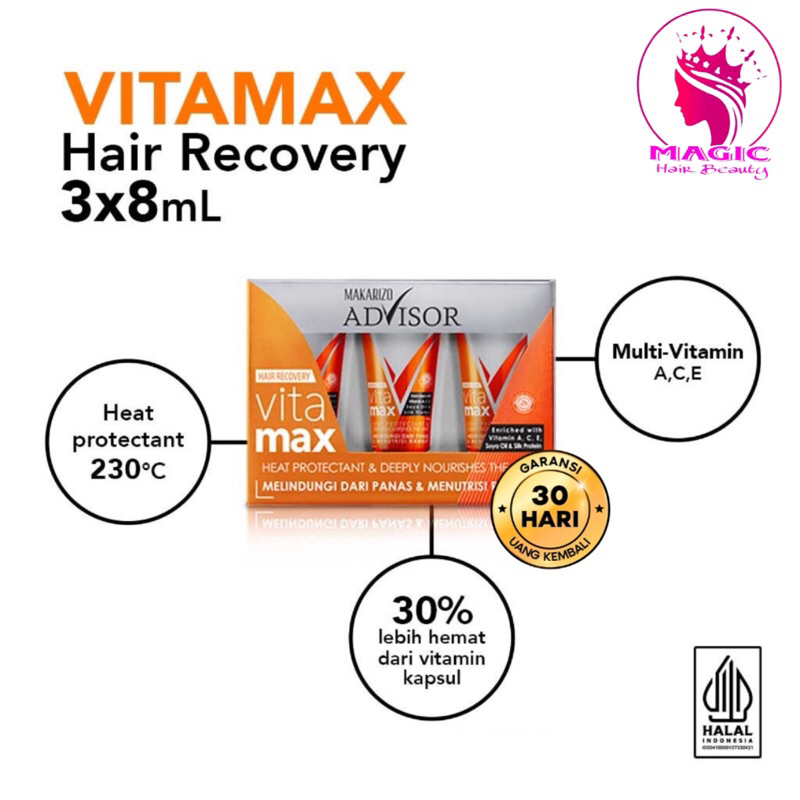 Jual Makarizo Advisor VITAMAX Hair Recovery Box isi 3x8ml. | Shopee ...