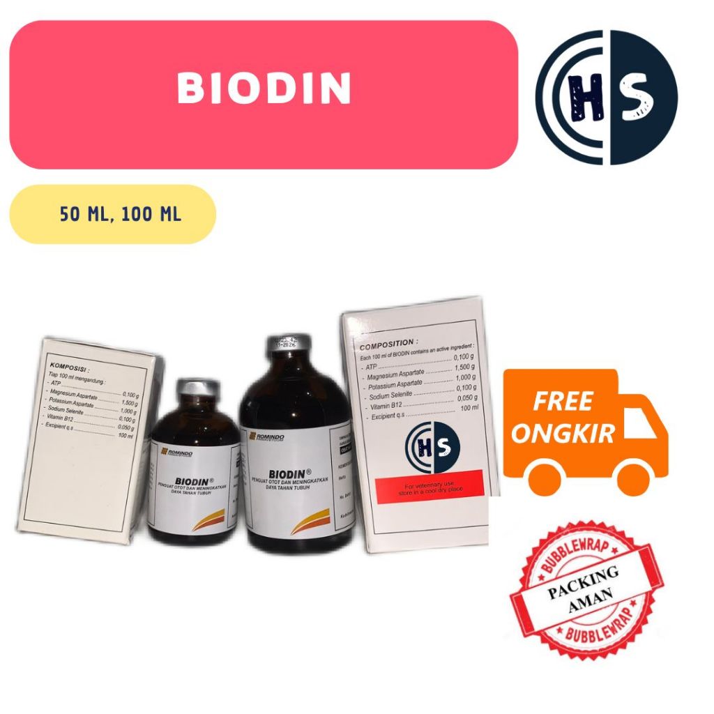 Jual BIODIN 50 ML DAN 100 ML Injeksi ATP MURAH - Penguat Otot Stamina ...