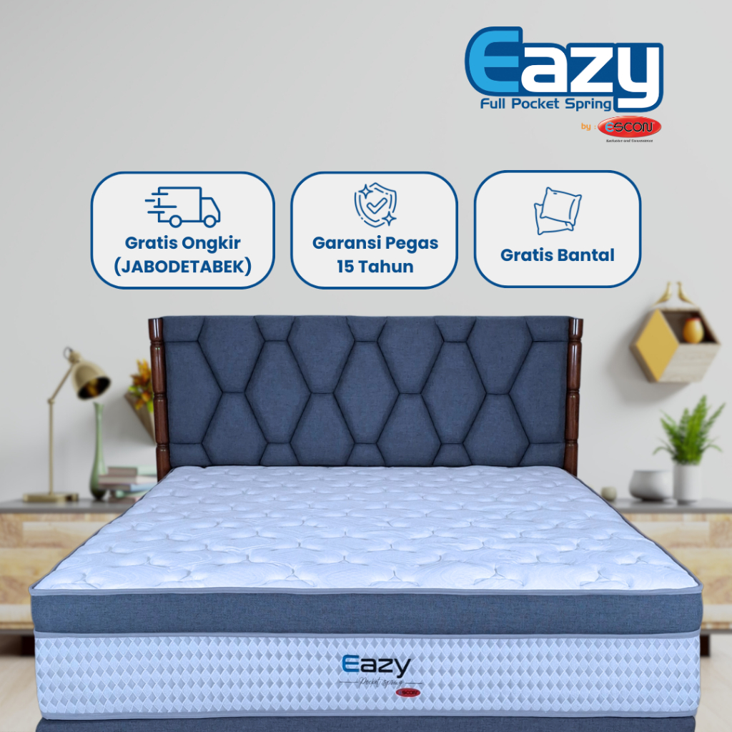 Jual Escon Springbed Eazy Full Pocket Spring Plushtop - Kasur Spring ...