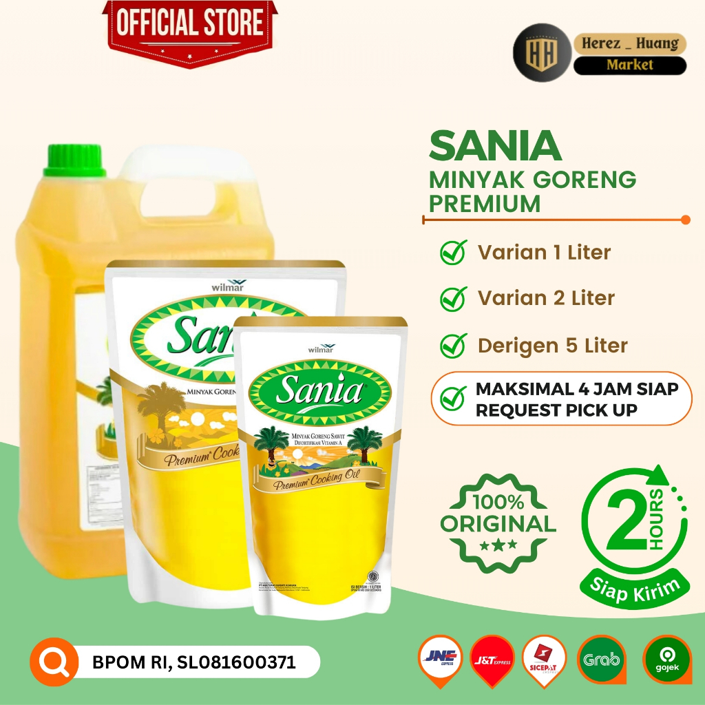 Jual SANIA Minyak Goreng Sania 2 Liter, 1 Liter, dan 5 Liter. Sania 2L ...