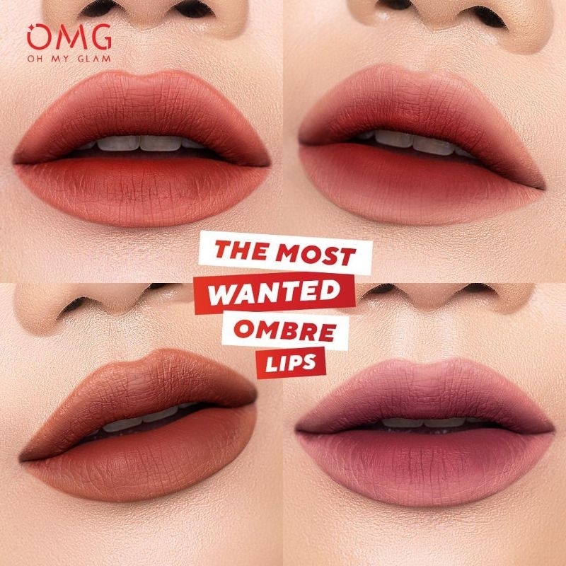 Jual PAKET OMBRE OMG Lip Cream Matte Oh My Glam Matte LIps Kiss ...