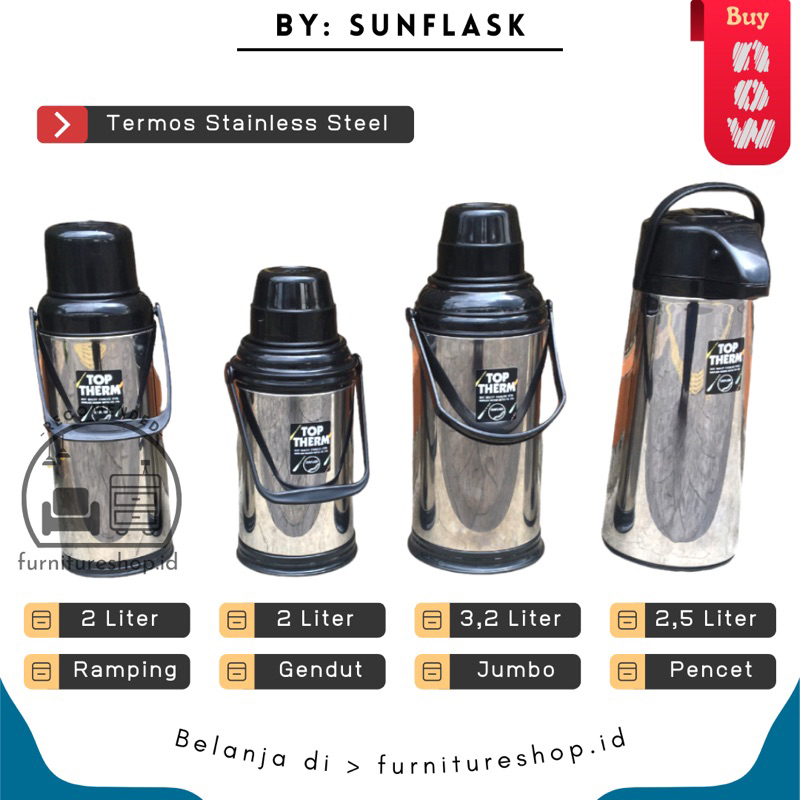 Jual Sunflask - Termos Air Panas Stainless 2,5 Liter, 2Liter, 3,2 Liter ...