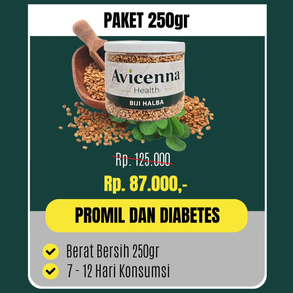 Jual Biji Halba Avicennahealt 250gr | Fenugreek Seed Kelabat Hulbah ...