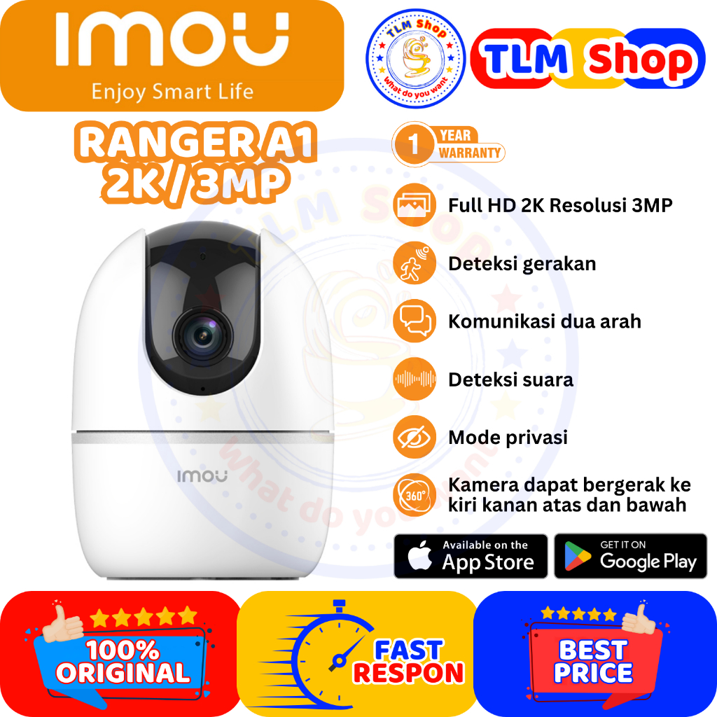 Jual CCTV IMOU RANGER A1 2K 3MP Smart Home Wifi IP Camera Indoor Pan & Tilt | Shopee Indonesia