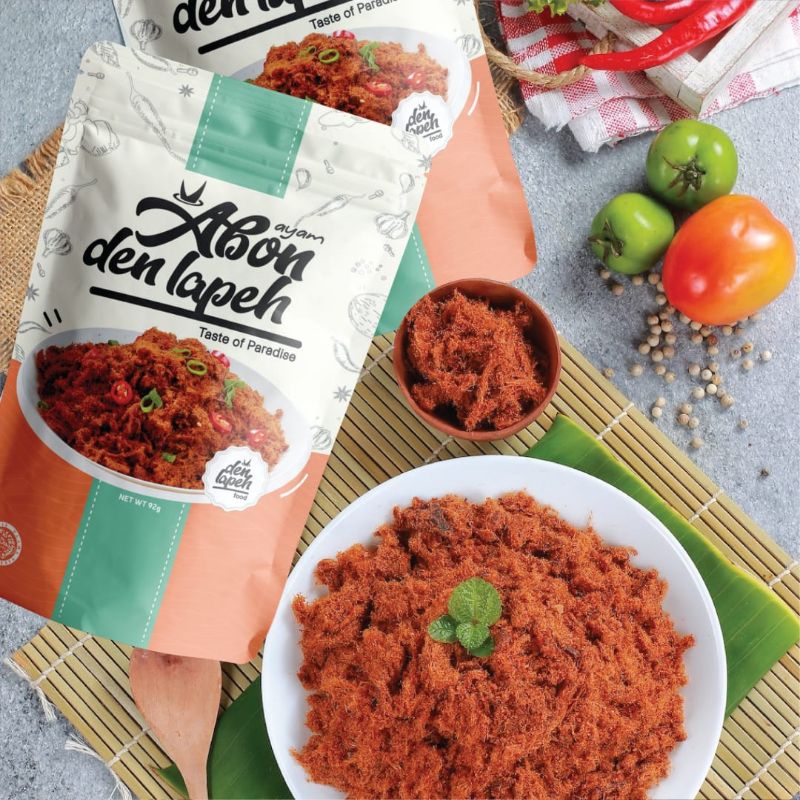 Jual Rendang den lapeh abon ayam premium non msg halal mui | Shopee ...