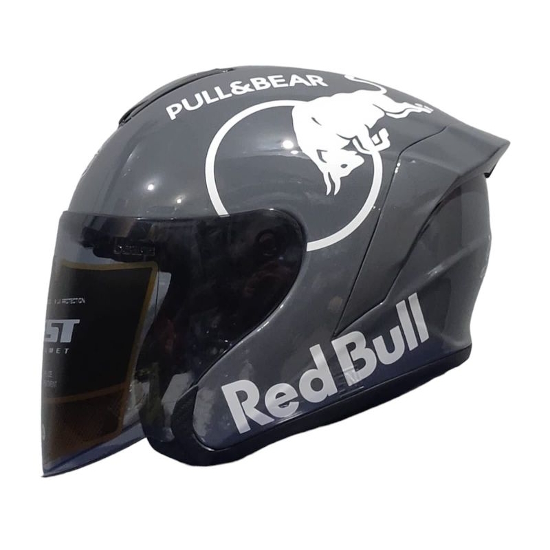 Jual Helm Half face KBR TT Course Redbull White Bisa COD Bayar di ...