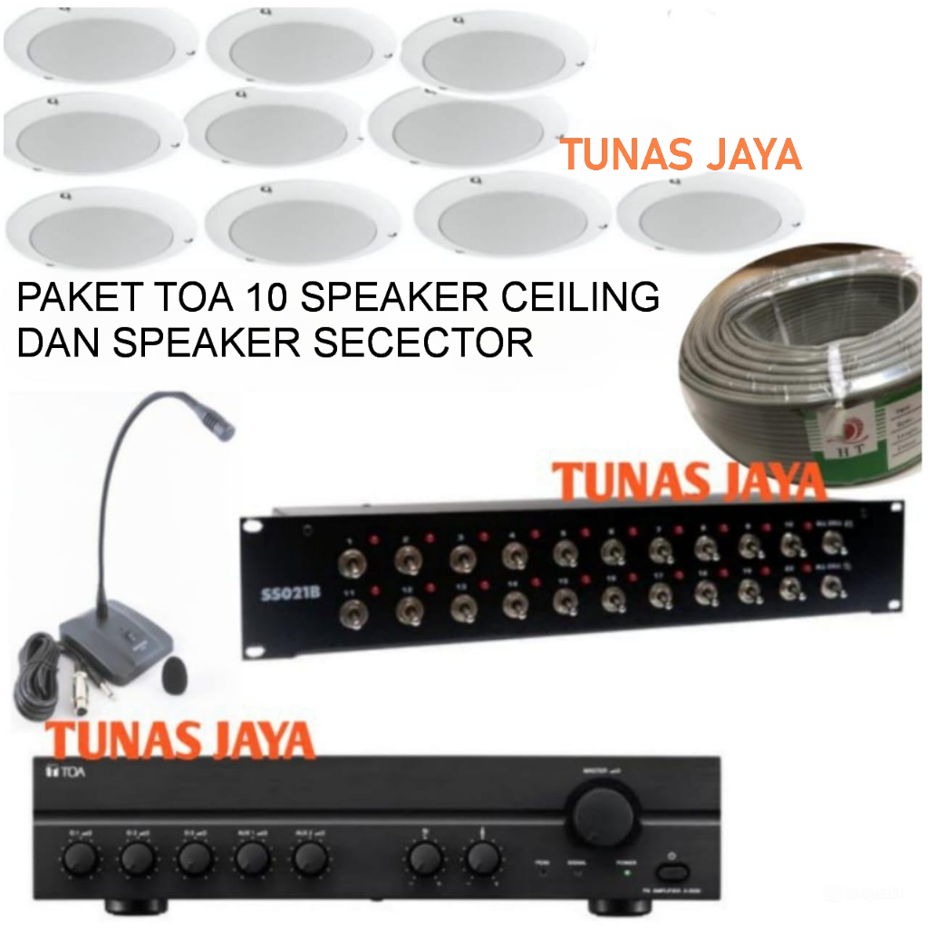 Jual PAKET TOA / PAKET TOA ANTAR RUANGAN 10 SPEAKER PLUS SPEAKER SELECTOR | Shopee Indonesia