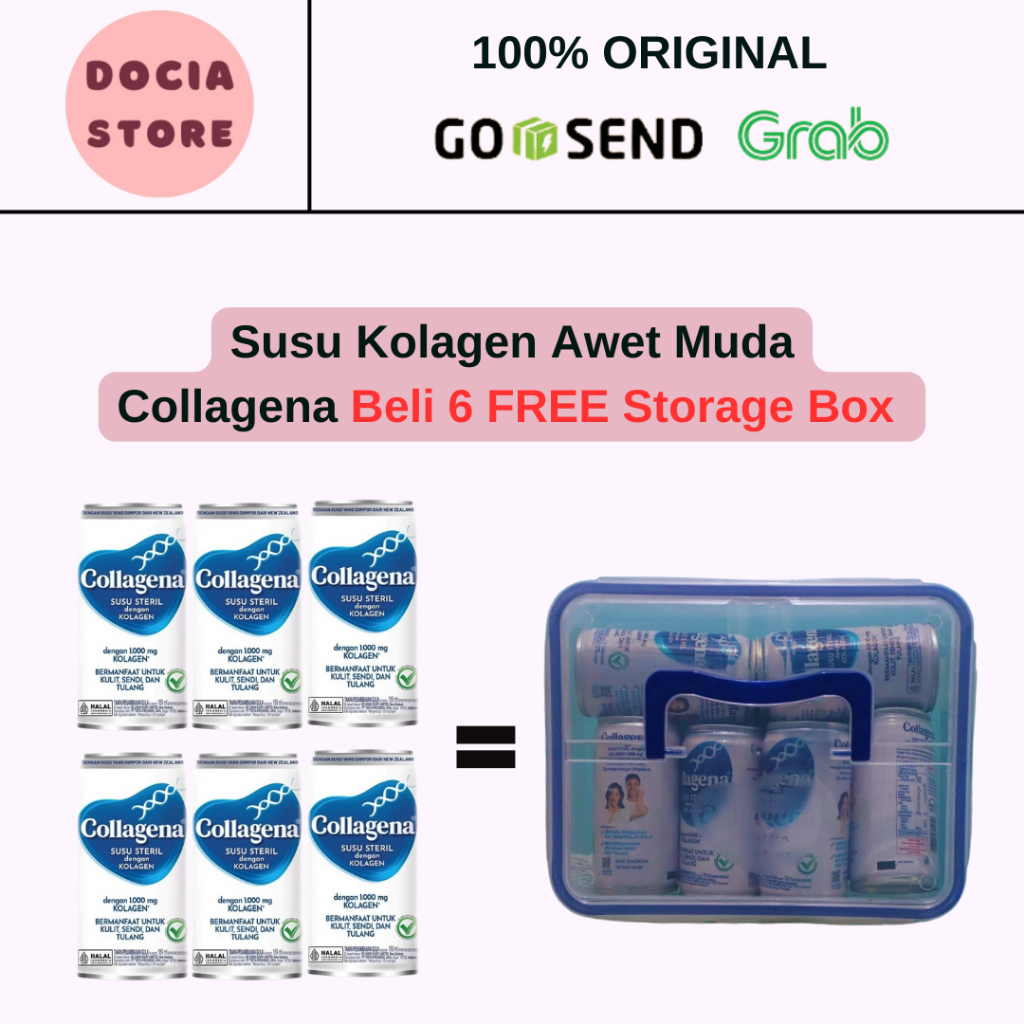 Jual COLLAGENA Susu Steril Kolagen 189ml FREE Container BOX (6 kaleng ...