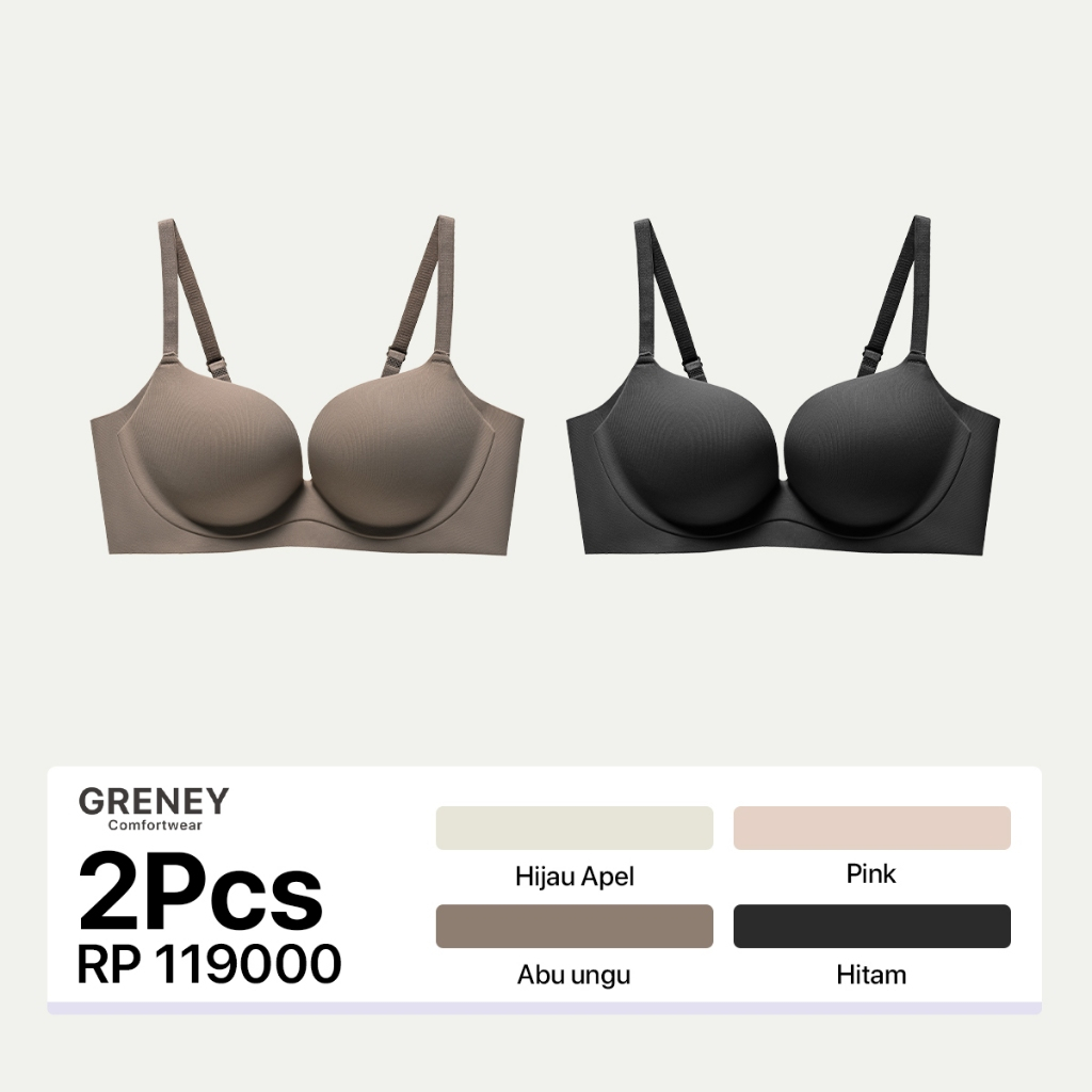 Jual GRENEY-Gbras-Bra (2pcs) One Piece Warna Kombinasi Tanpa Kawat ...