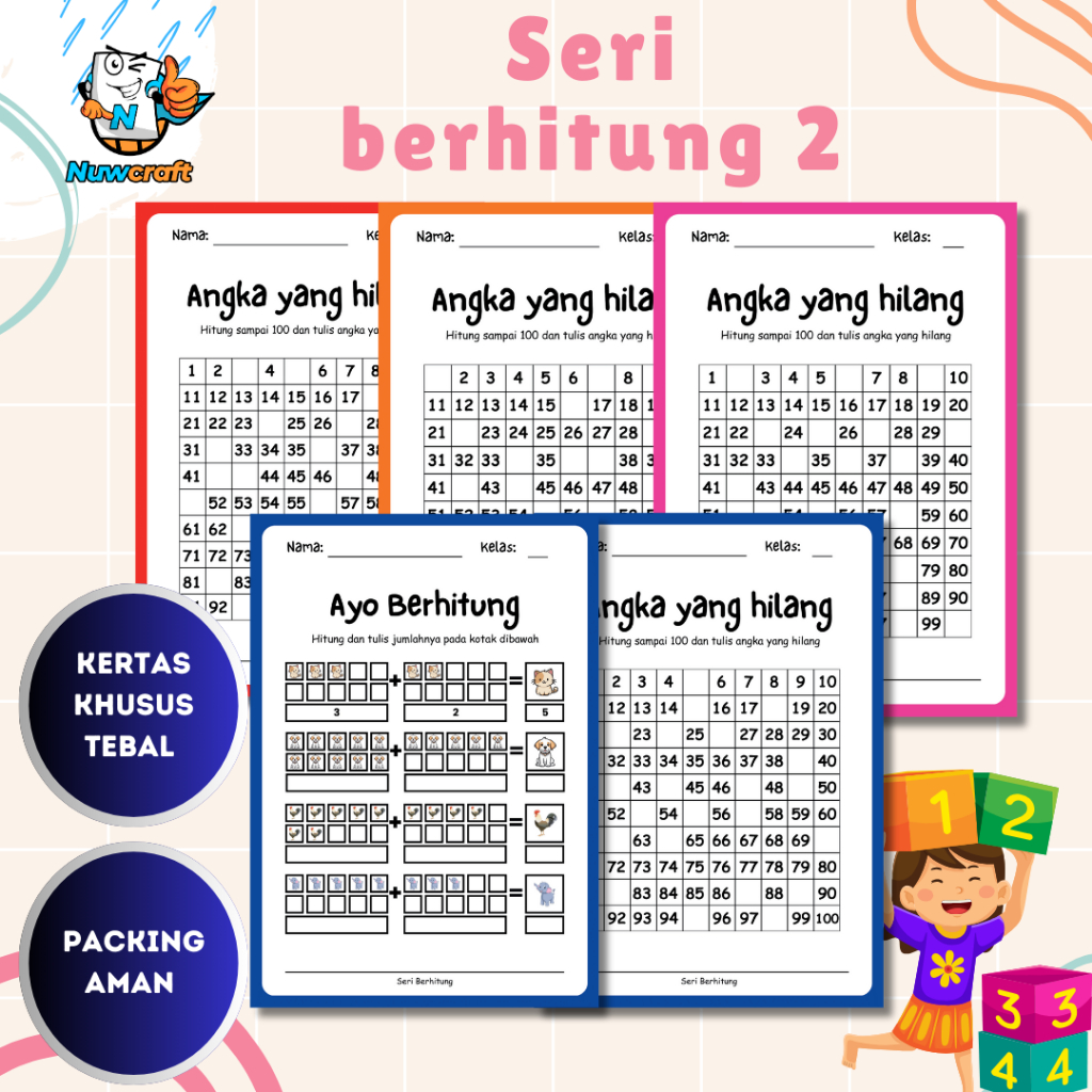 Jual Nuwcraft - Worksheet - Seri berhitung 2 - Activity Worksheet Anak ...