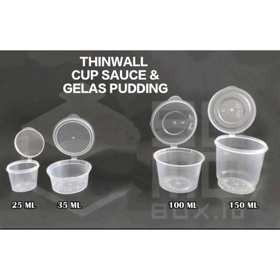 Jual THINWALL CUP SAUCE & GELAS PUDDING 25ML 35ML 100ML 150ML CUP ...