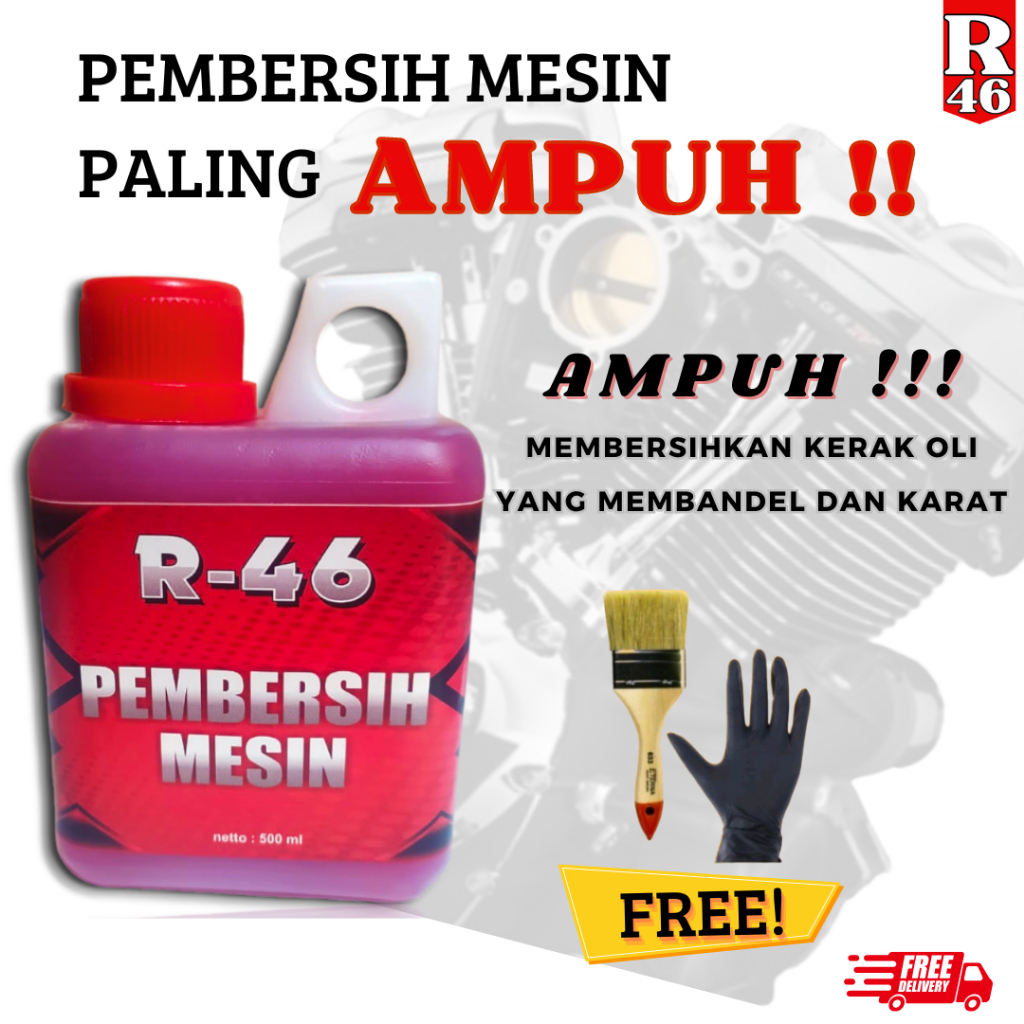 Jual R46 Cairan Pembersih Oli Kerak Karat Blok Mesin Motor Mobil Super Ampuh / Engine Degreaser ...
