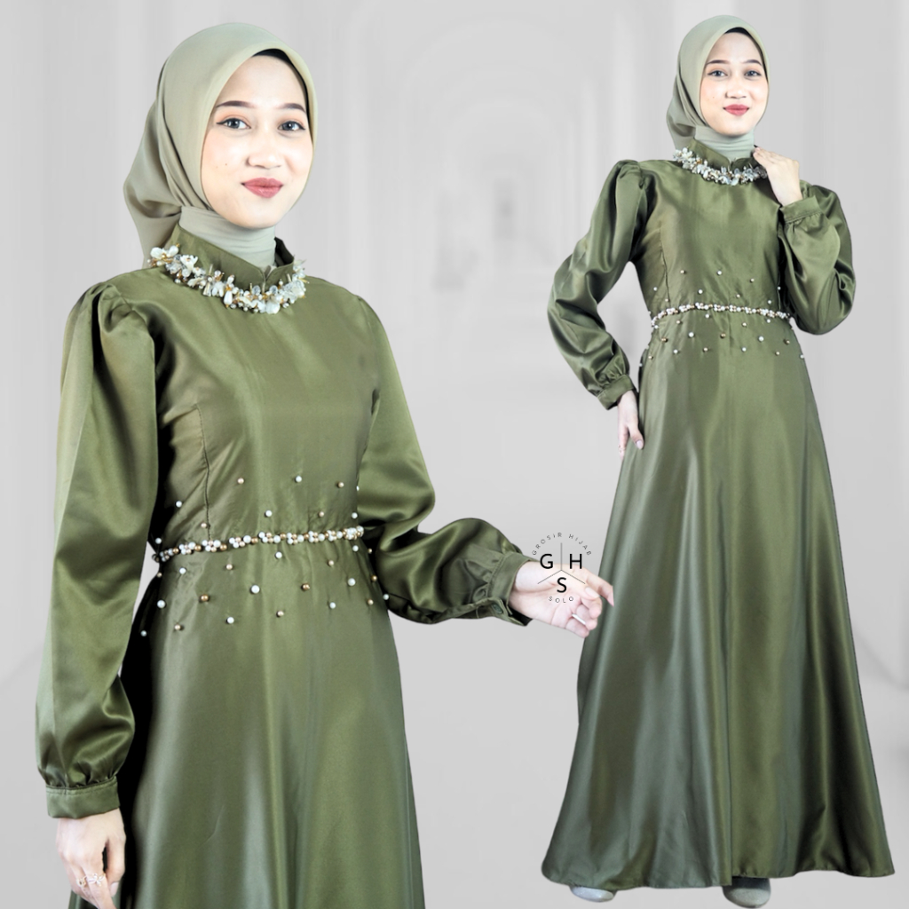 Jual BRINA DRESS MAXI GAUN PESTA BRIDESMAID ATASAN GAMIS WANITA SATIN ...